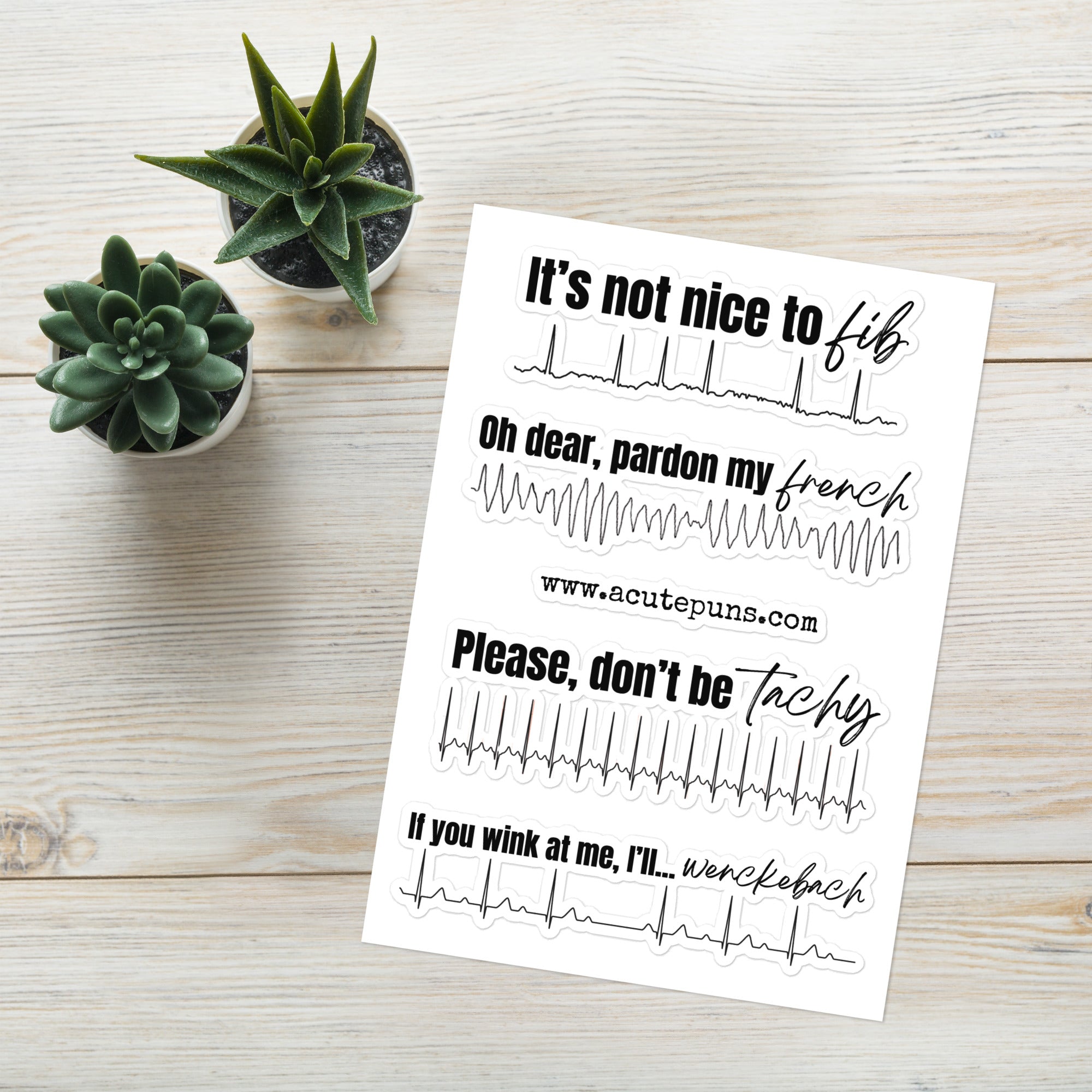 Cardiology EKG Sticker Sheet – Acute Puns